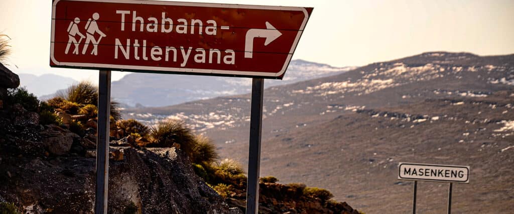 The turning to southern Africa’s highest peak.