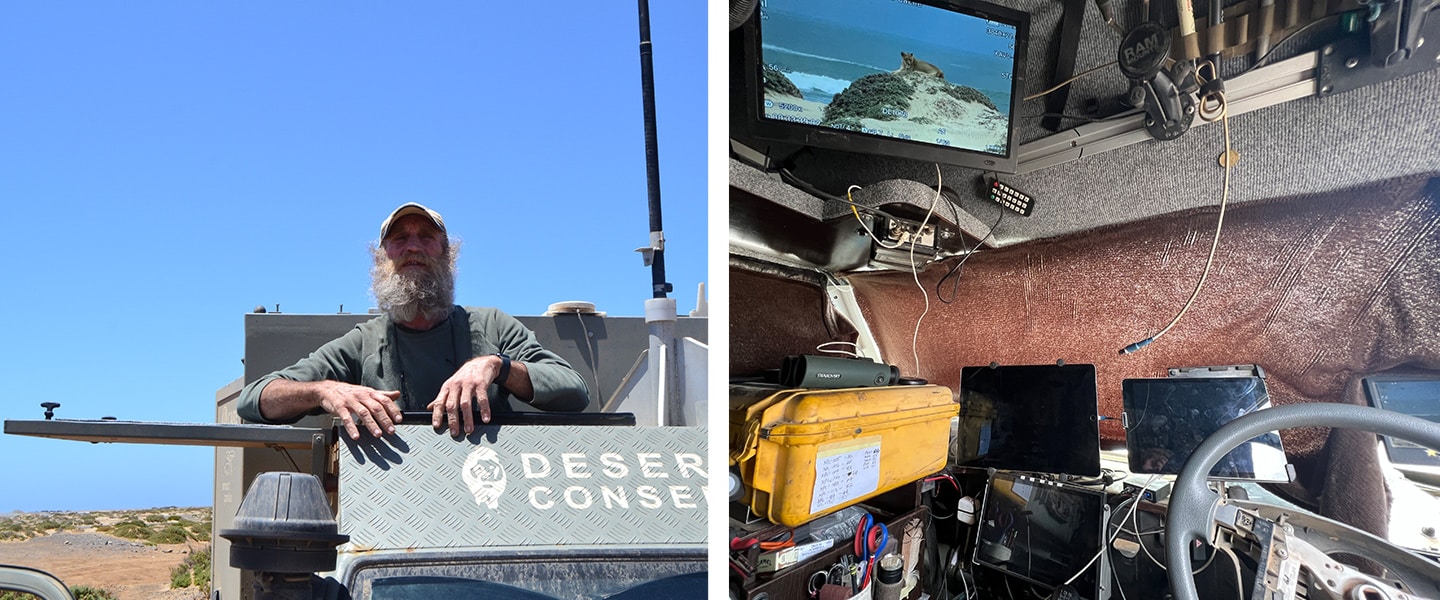 Dr. Philip Stander on the lookout for desert lions
