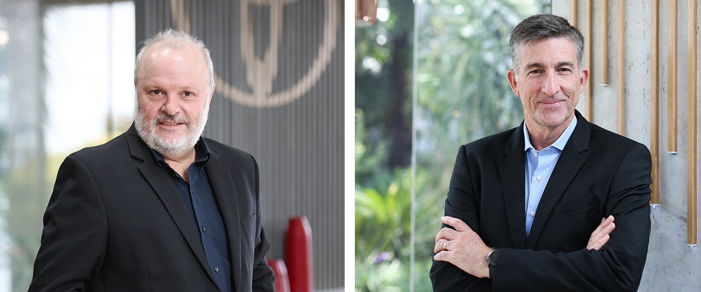 Left: Leon Theron, Senior Vice President of Sales and Marketing at TSAM ...