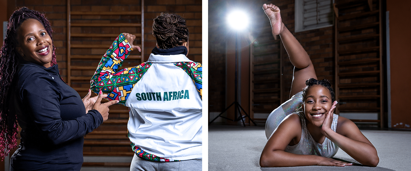 Khethelo Malevu posing with her Team South Africa kit