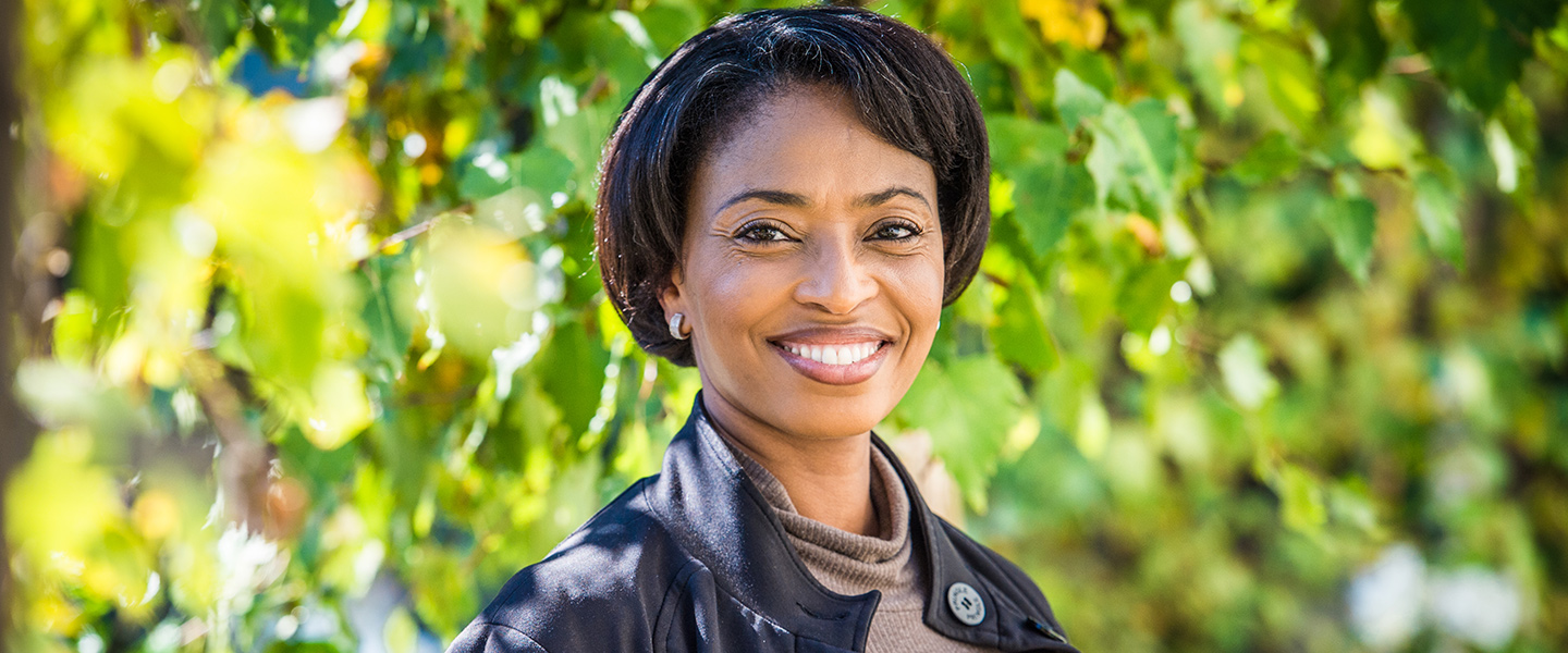 Jessica Motaung in the garden